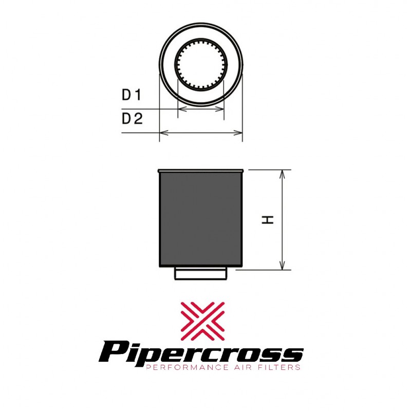 Pipercross - Rubber Neck Cylindrical Universal Filter
